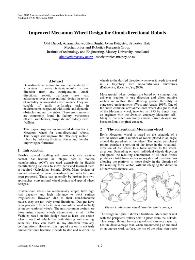 Improved Mecanum Wheel Design For Omni-Directional Robots | PDF | Wheel ...