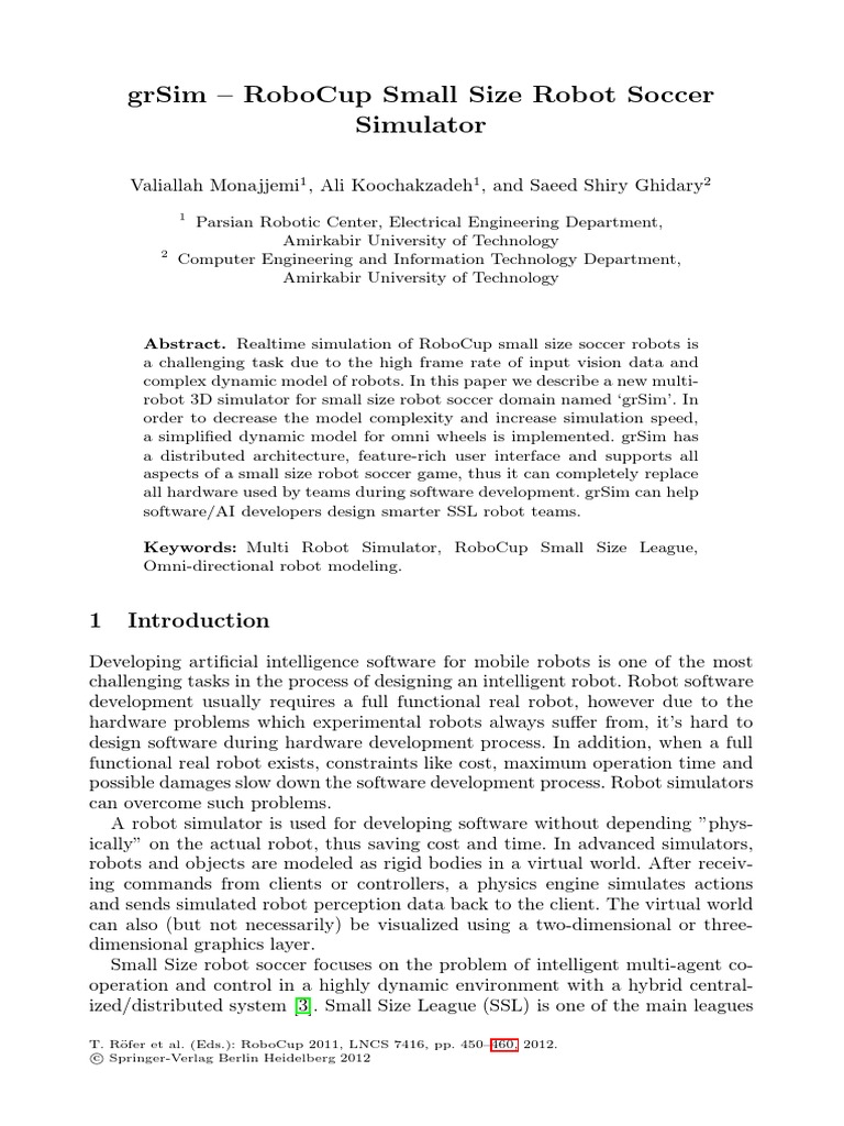 Grsim - RoboCup Small Size Robot Soccer Simulator PDF | PDF | Simulation | Software Development