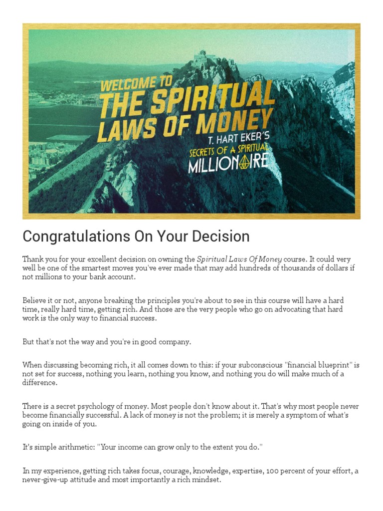 An Introduction to the Spiritual Laws of Money Course and How to ...