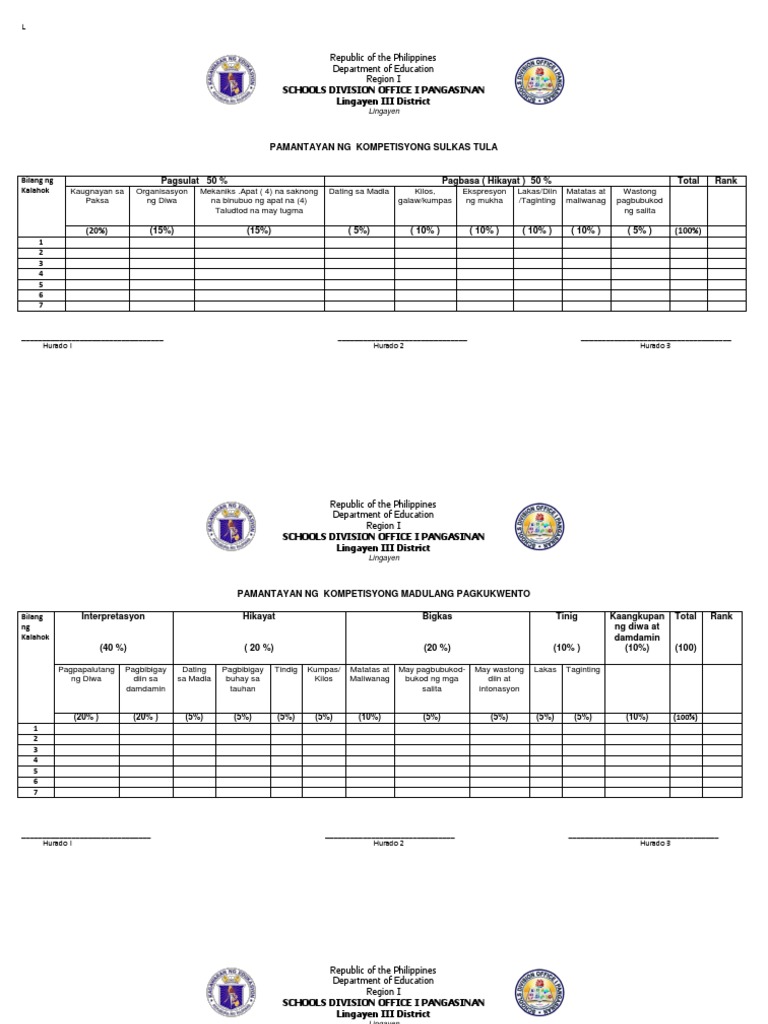 Criteria Sa Filipino | PDF