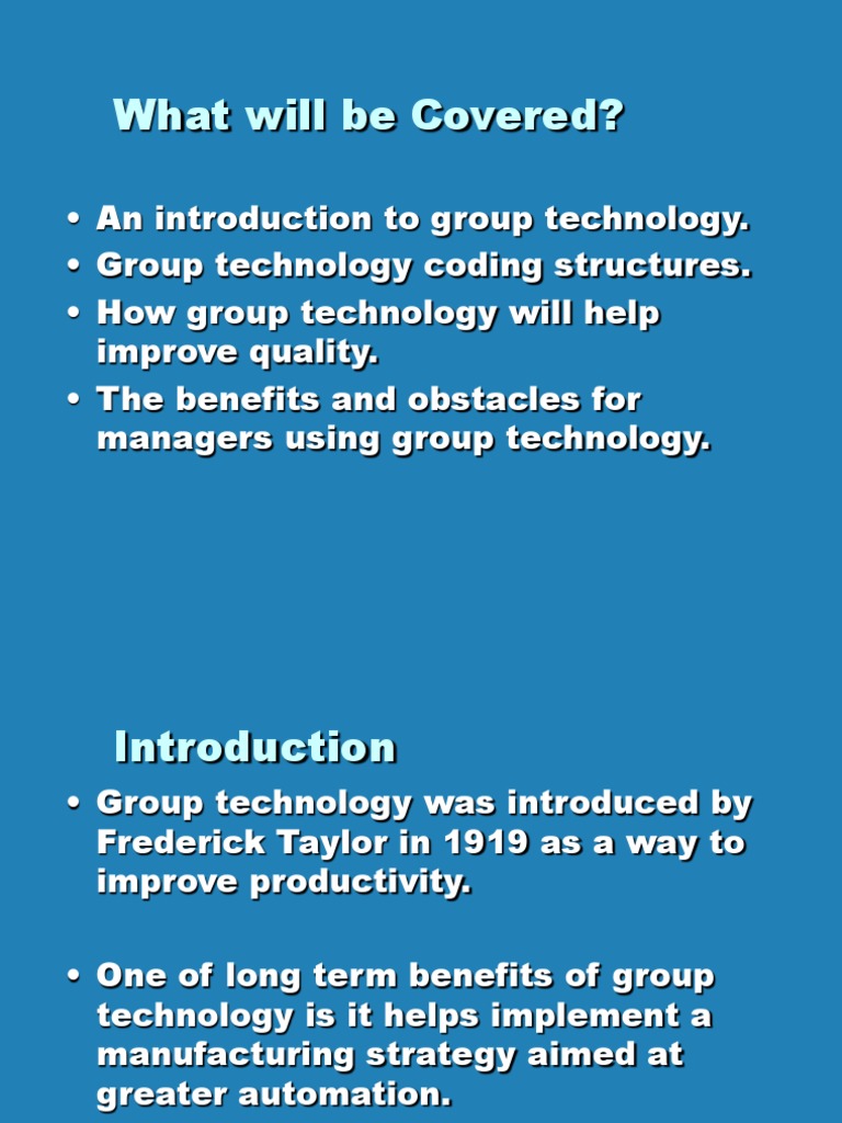 Group Technology Basics | PDF | Automation | Systems Science