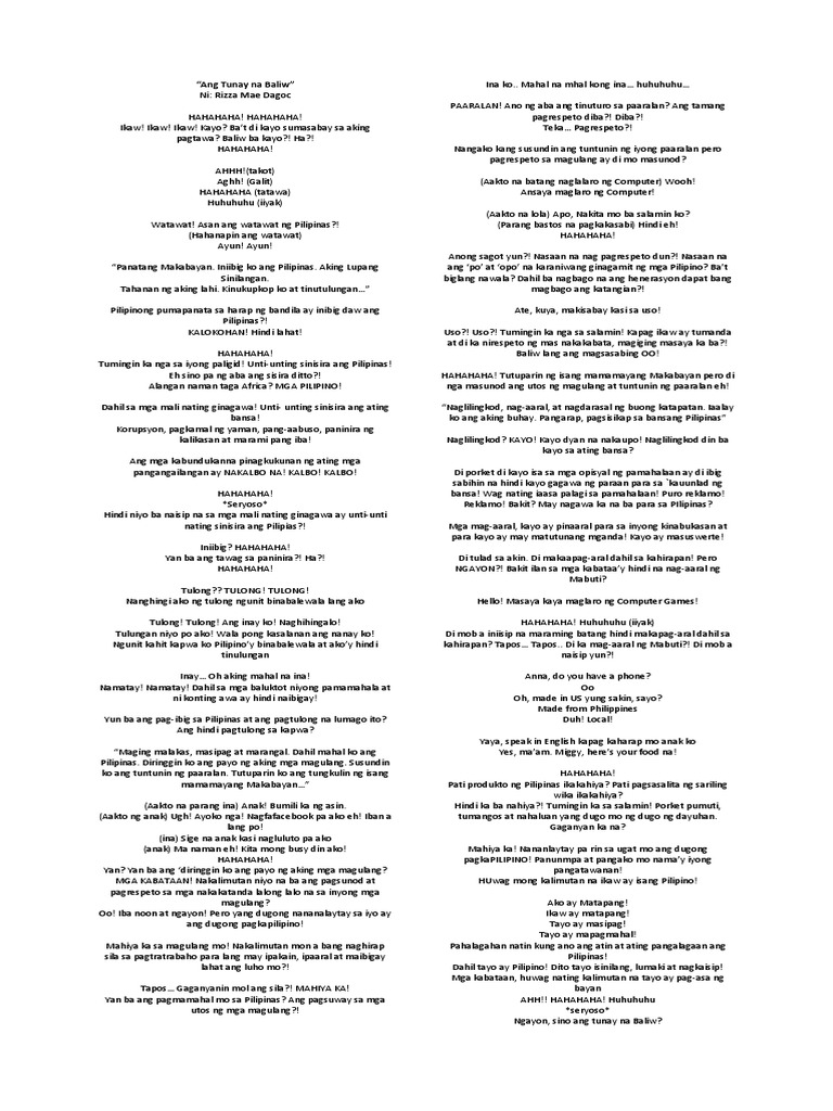 Ang Tunay Na Baliw Deklamasyon | PDF