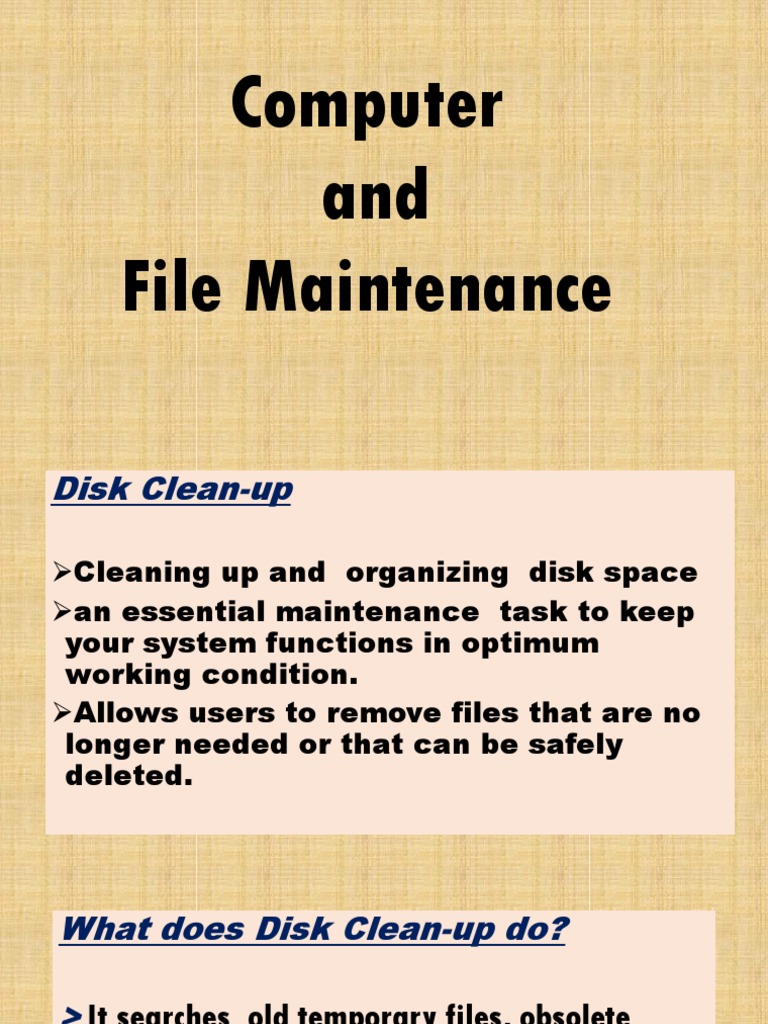 Disk Clean Up | PDF | Computer File | Ibm Pc Compatibles