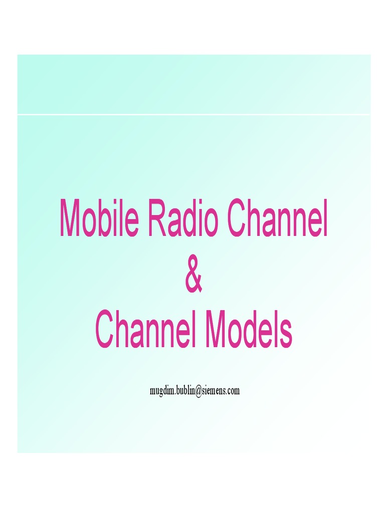 Mobile Radio Channel Models | PDF | Radio Propagation | Wireless