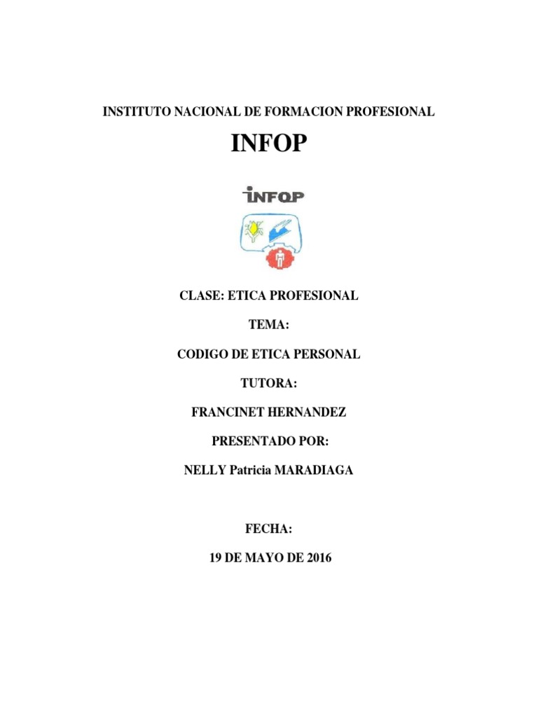 Codigo De Etica Personal Pdf Educación Avanzada