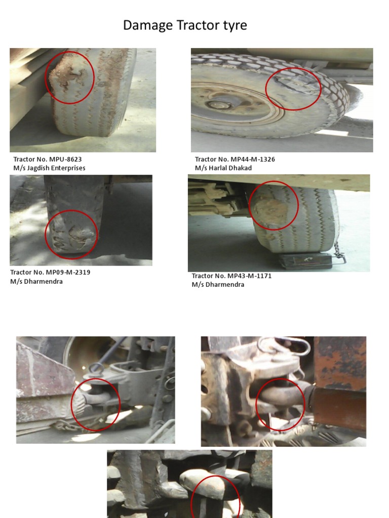 Damage Tractor Tyre: Tractor No. MPU-8623 M/s Jagdish Enterprises ...