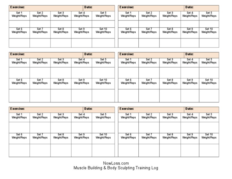 Exercise: Date: Exercise: Date:: Muscle Building & Body Sculpting ...