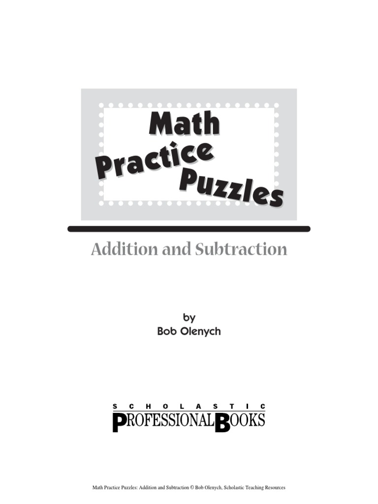 Math Practice Puzzles-Addition and Subtraction 1 | PDF | Subtraction ...