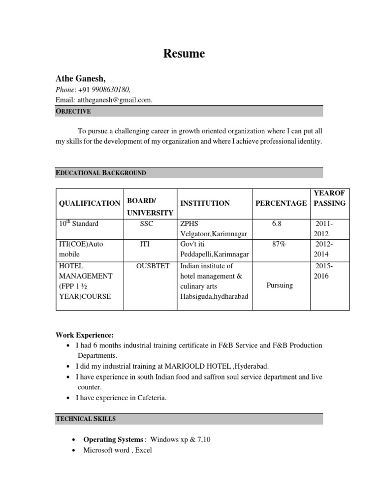 Ganesh Resume (222880) (298110) | PDF | Computing And Information Technology | Business