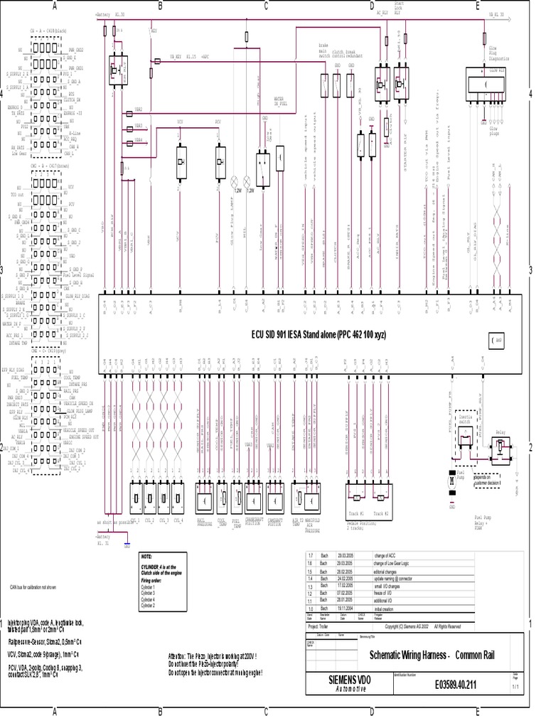 ECU SID 901 IESA Stand Alone (PPC 462 100 Xyz) : Common Rail Schematic ...