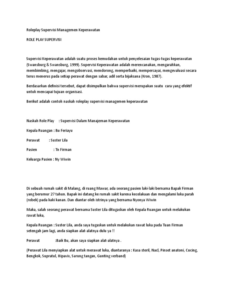 Roleplay Supervisi | PDF