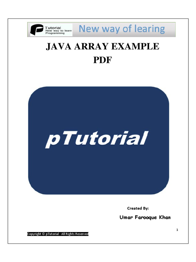 Java Array Example PDF | PDF | Integer (Computer Science) | String ... Java Array Example PDF | PDF | Integer (Computer Science) | String ...