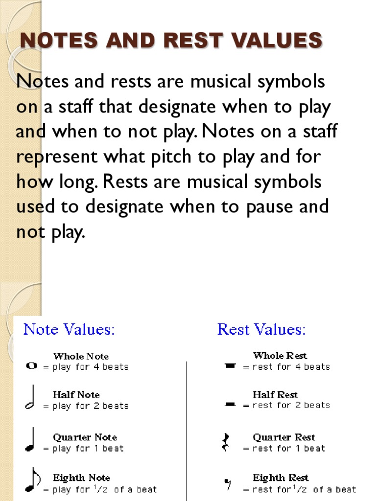 Notes and Rest Values | PDF | Musical Forms | Musicology