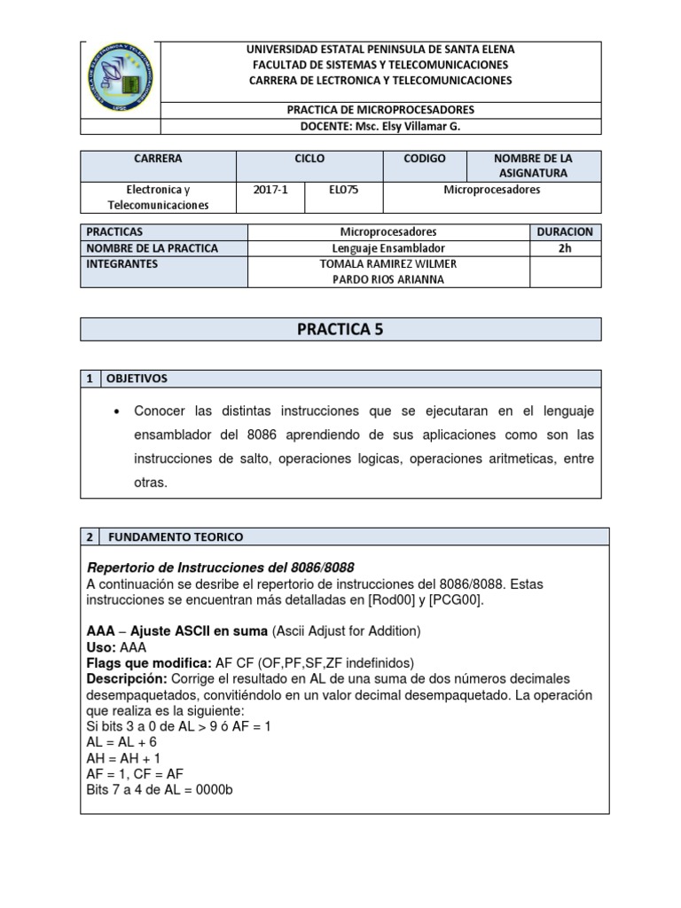 Practica 5 Micropro | PDF | Poco | Byte