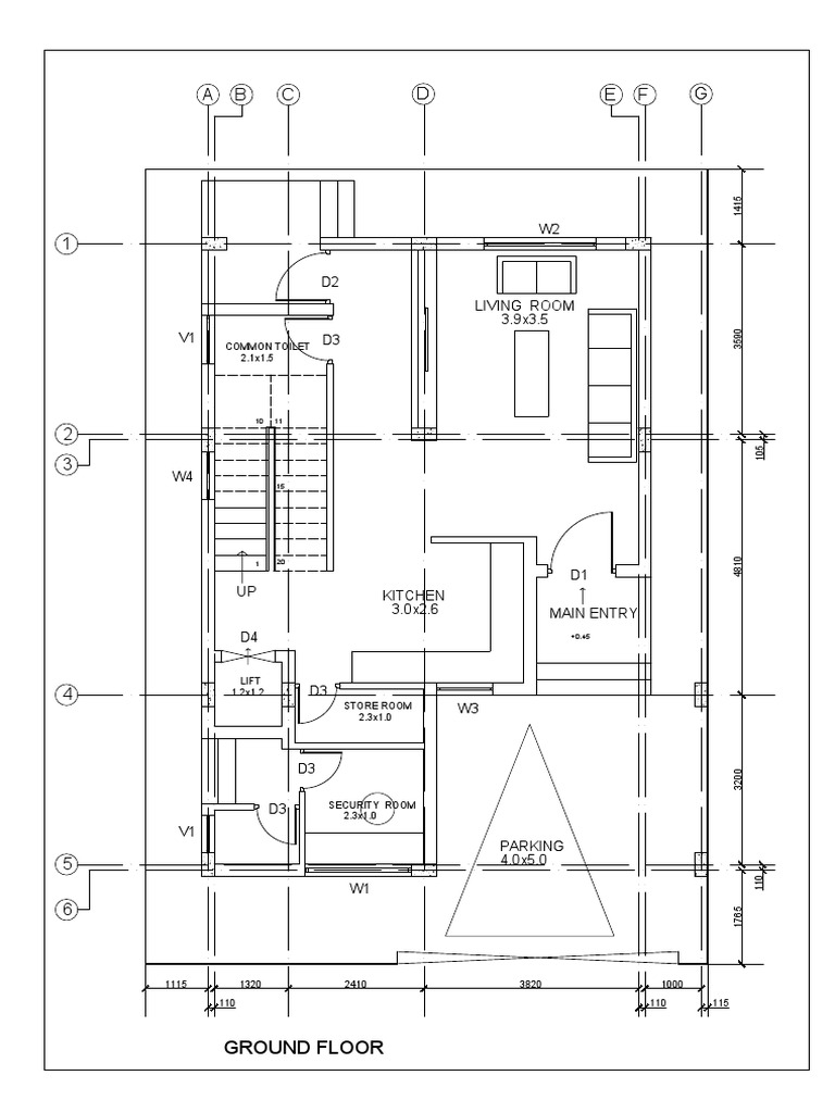 A B D E F G C: Ground Floor | PDF