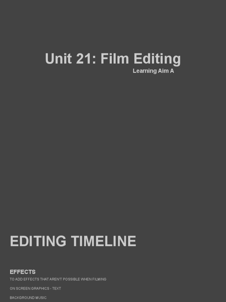 Unit 21 Film Editing Laa Lab | PDF