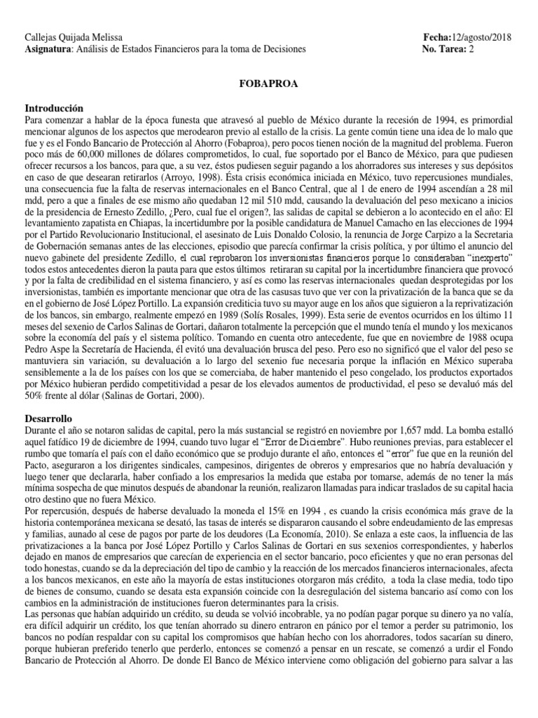 FOBAPROA | PDF | Bancos | Economias