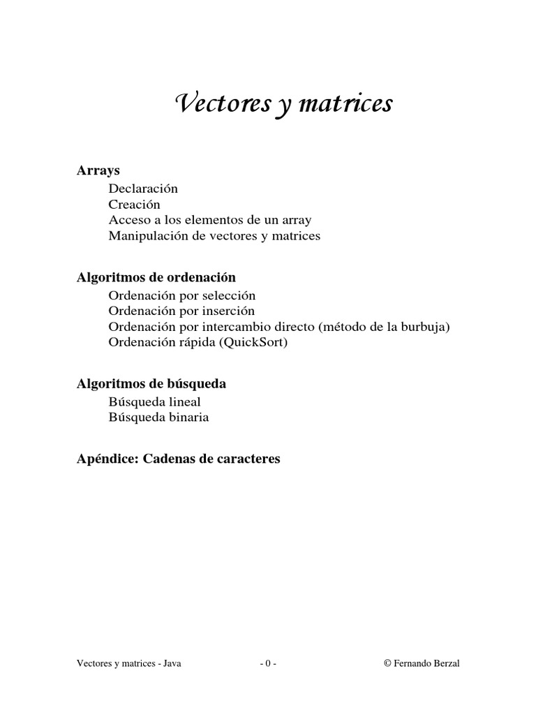 Vectores y Matrices | PDF | Estructura de datos de matriz | Matriz ...