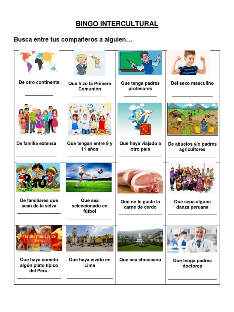 Bingo Intercultural | PDF
