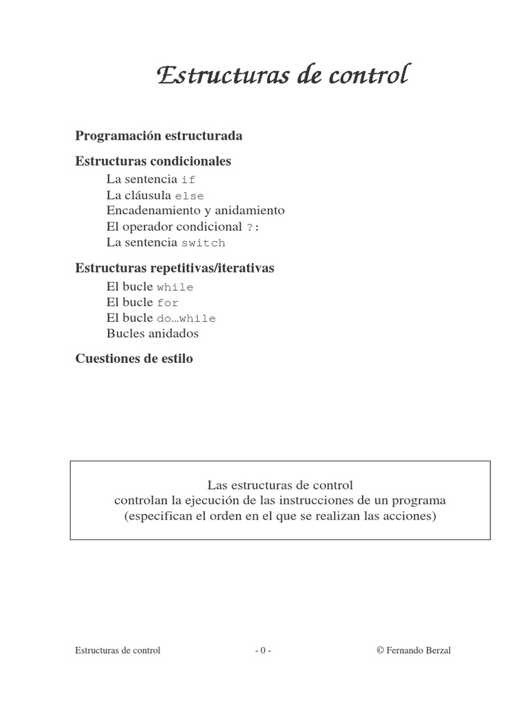 Estructuras de Control | PDF | Flujo de control | Java (lenguaje de ...