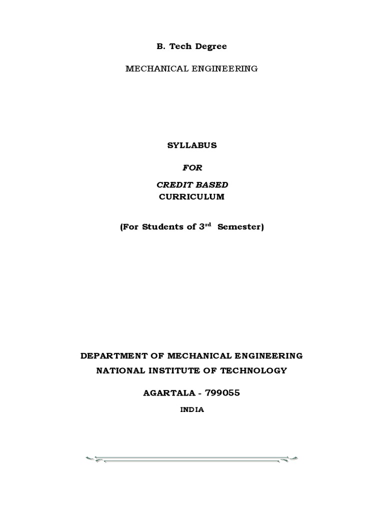 B. Tech Mechanical Engineering Syllabus for 3rd Semester | PDF | Compressible Flow | Fluid Dynamics