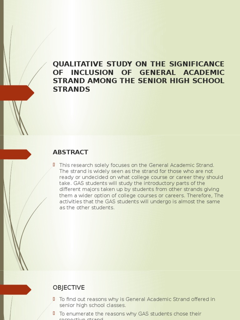General Academic Strand Reseach Study | PDF | College | Curriculum