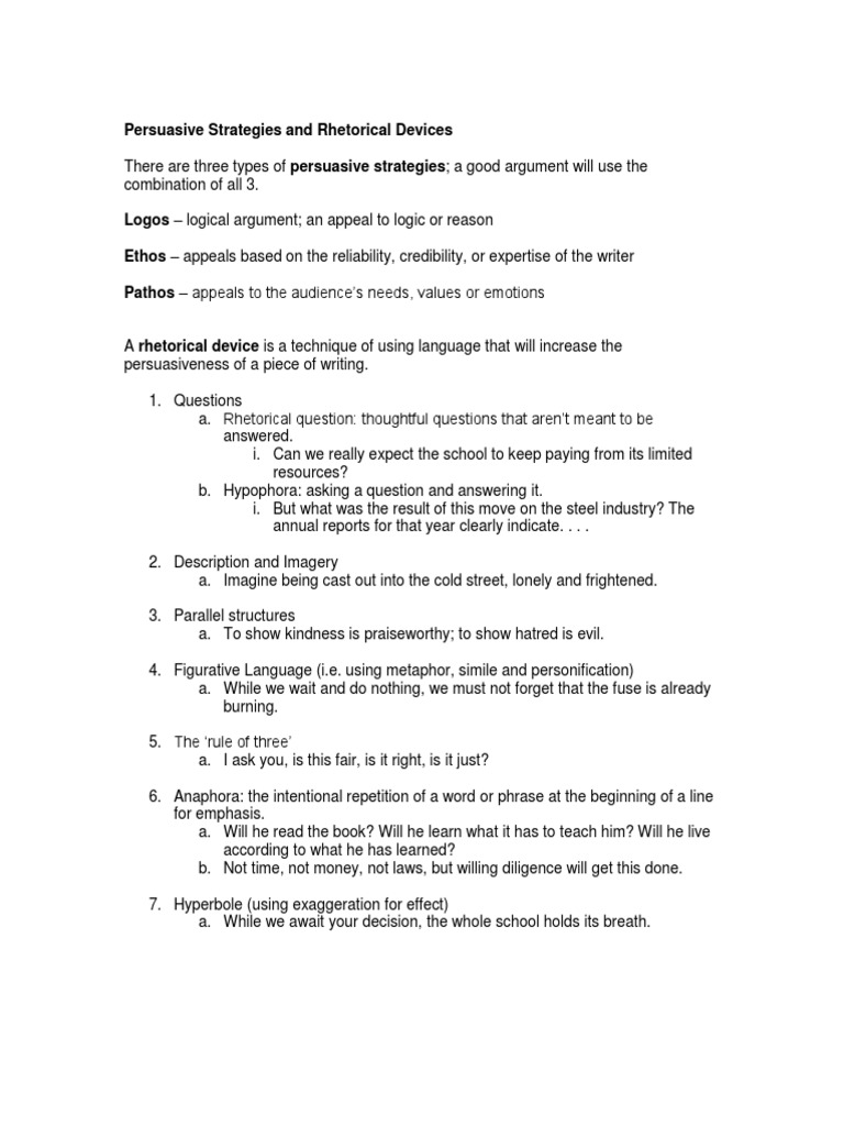 Persuasive Strategies and Rhetorical Devices | PDF | Rhetoric | Semiotics