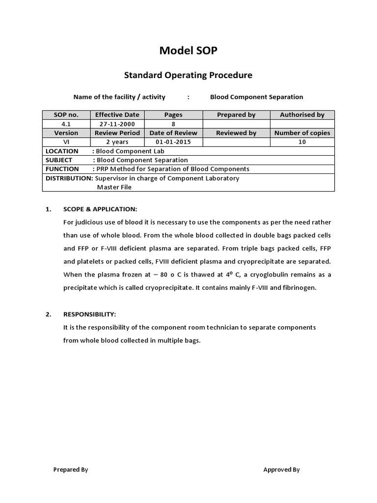 4.1 Blood Component Separation | PDF | Blood Plasma | Centrifuge