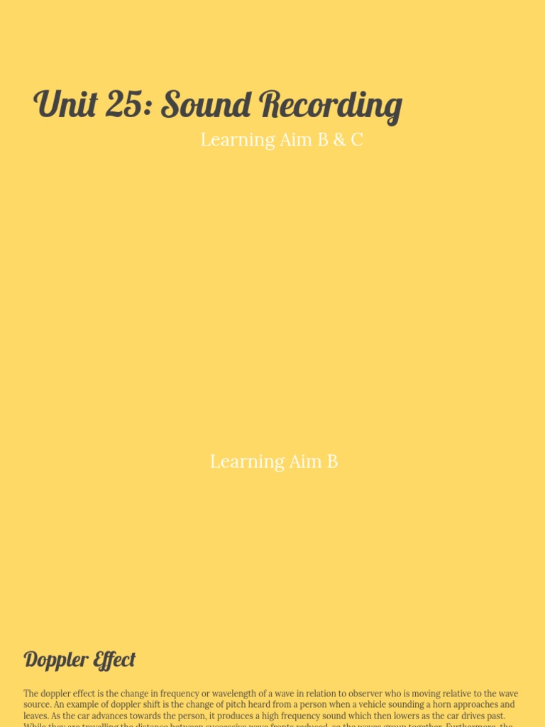 Sound Recording for Students | PDF | Sound | Doppler Effect