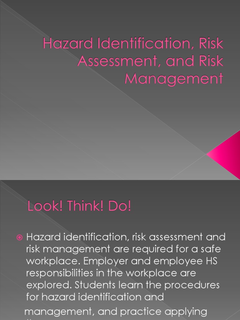 Hazard Identification, Risk Assessment, and Risk | PDF | Personal ...