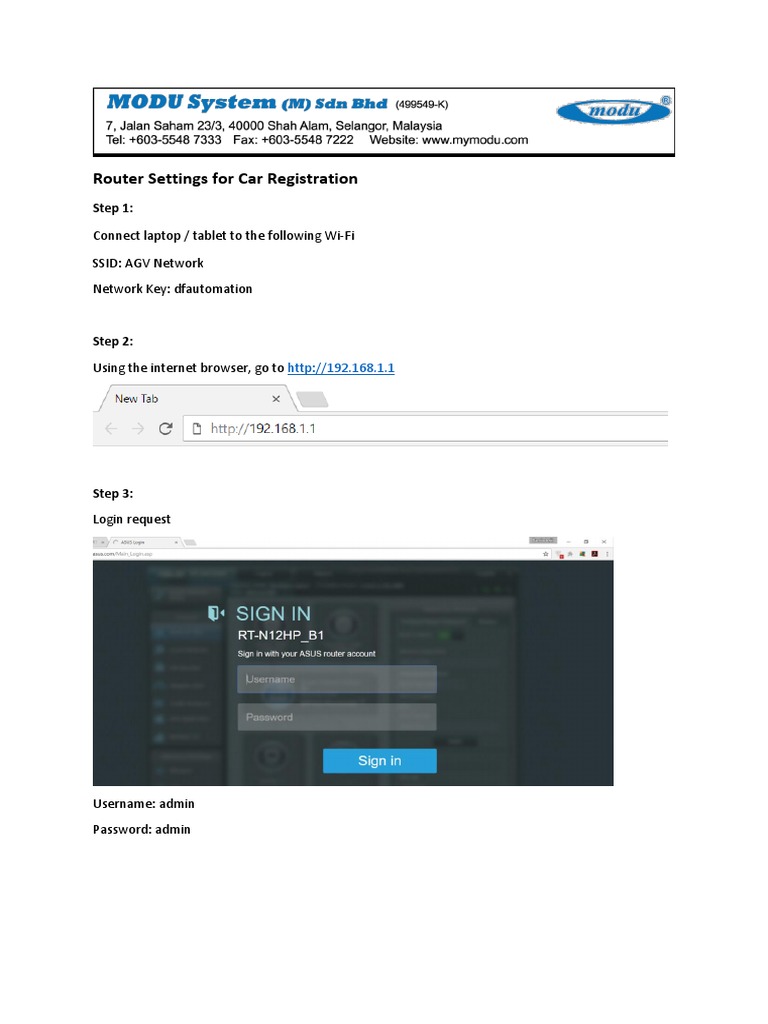 Router Setup for Car Registration | PDF | Computers | Technology ...