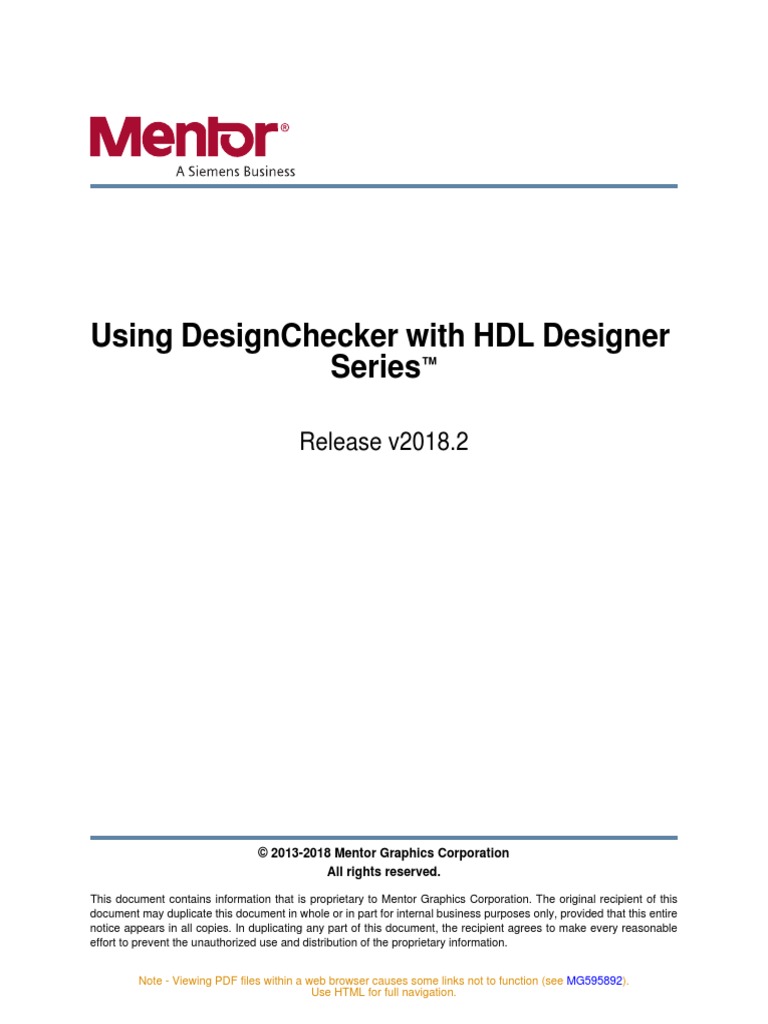 Using DesignChecker With HDL Designer Series™ Release v2018.2 © 2013 ...