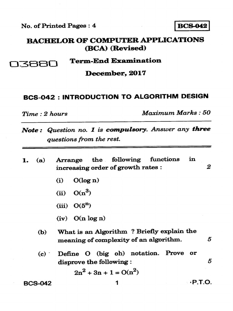 BCS 042 | PDF | Mathematical Logic | Computer Science