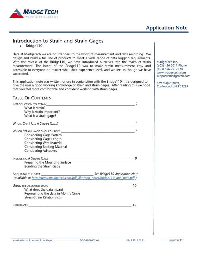 Strain Gage Applications in Engineering | PDF | Deformation ...