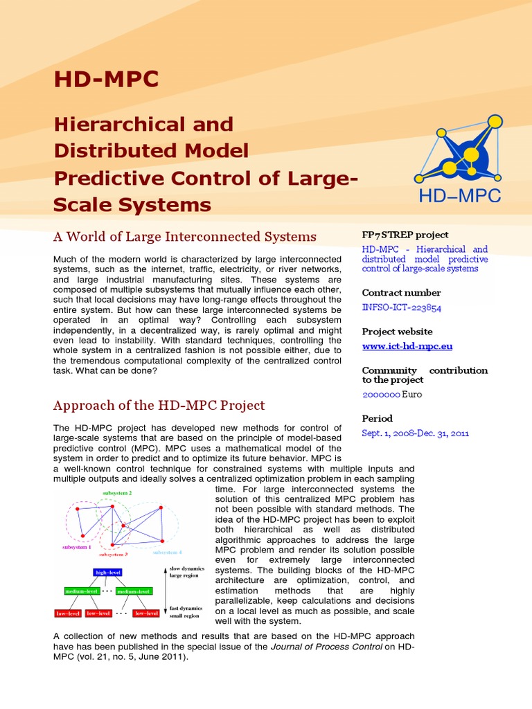HD-MPC: Hierarchical and Distributed Model Predictive Control of Large-Scale Systems | PDF ...