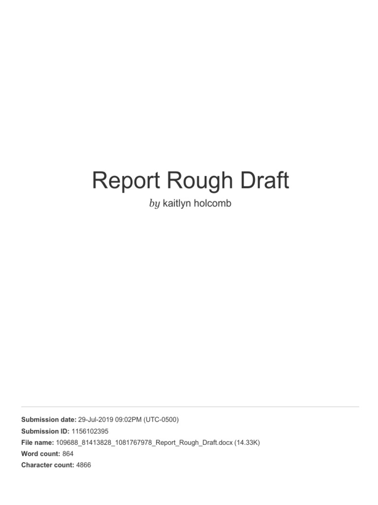 Report Rough Draft: by Kaitlyn Holcomb | PDF | Citation | Health Sciences