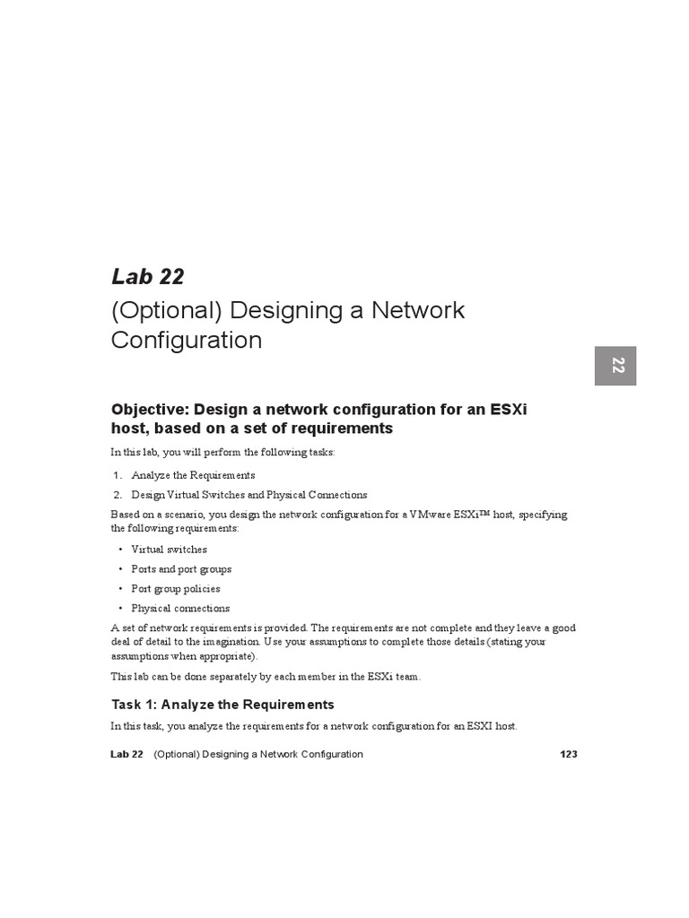 VMWare Lab Designing A Network Configuration | PDF | Computer Network ...