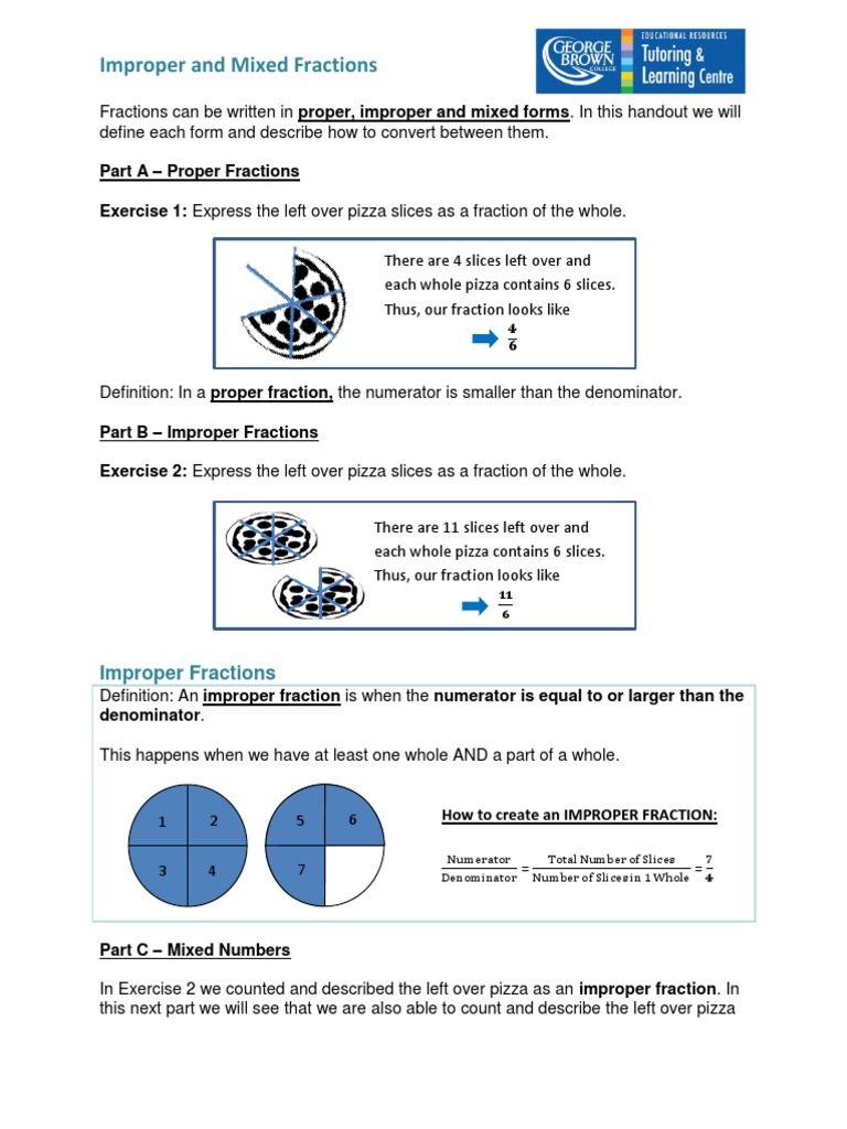 Converting Improper and Mixed Fractions | PDF | Fraction (Mathematics ...