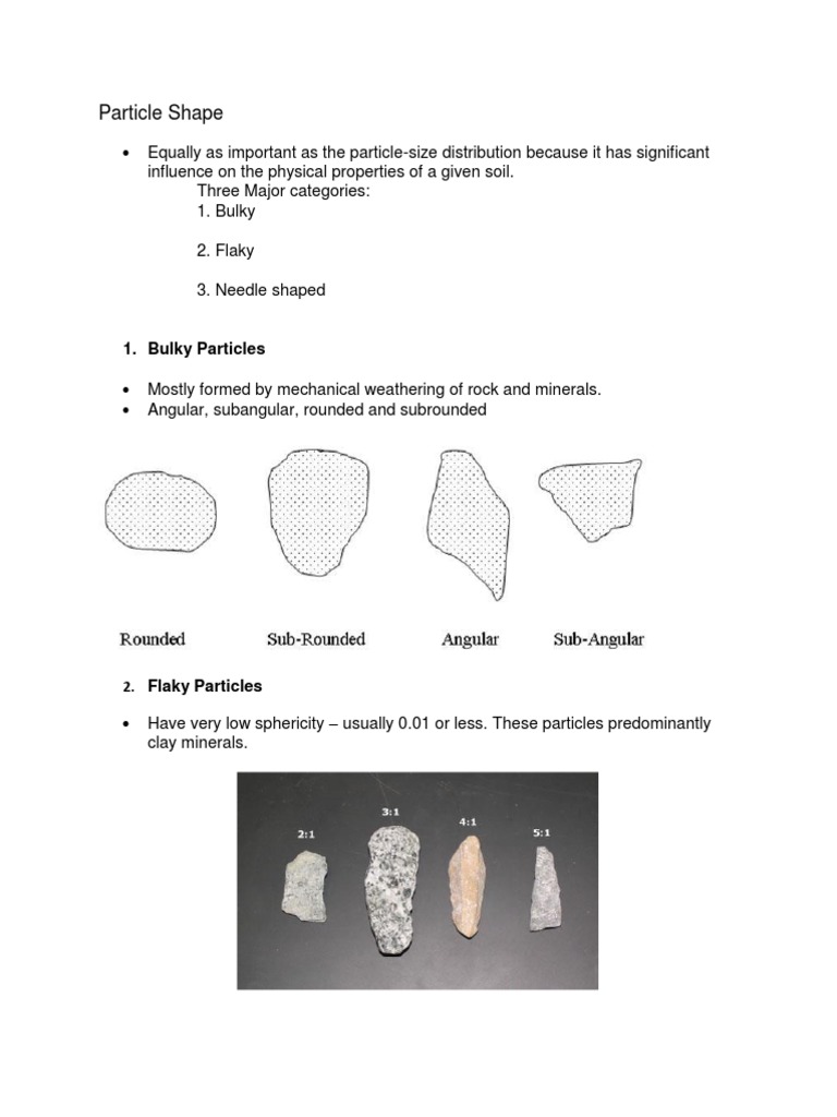 Particle Shape: 1. Bulky Particles | PDF | Sand | Particle Size ...