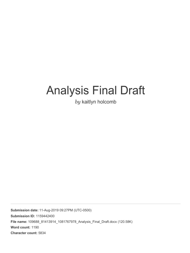 Analysis Final Draft | PDF