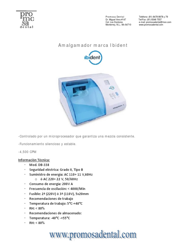 Info Amalgamador Ibident PDF | PDF | Tecnología