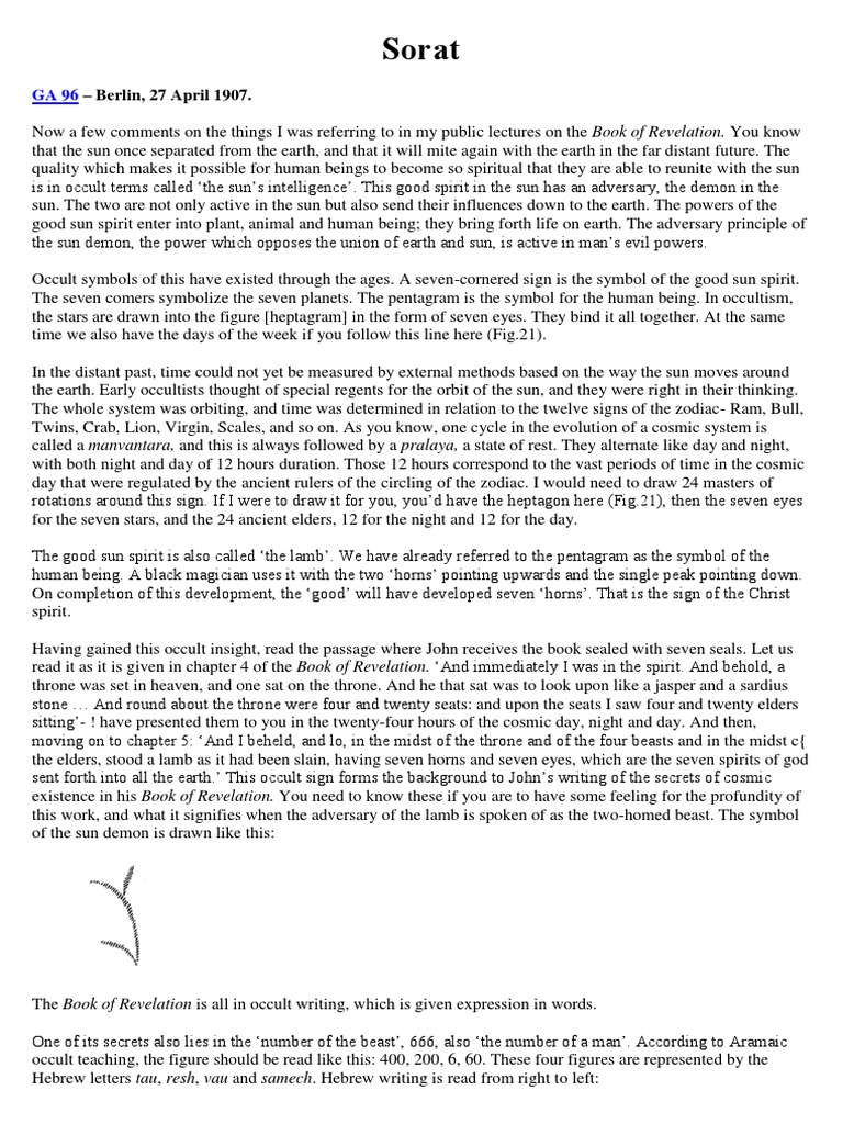 Sorat: - Berlin, 27 April 1907 | PDF | Number Of The Beast | Book Of ...