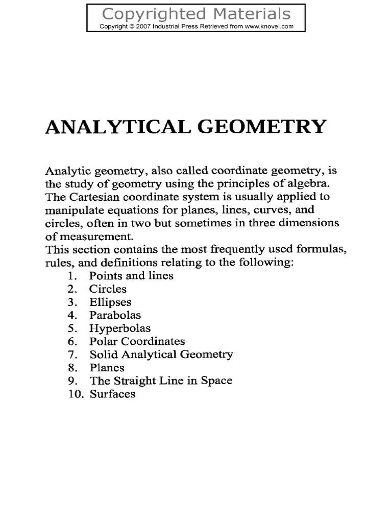 Analytical Geometry: 3. Ellipses | PDF | Line (Geometry) | Circle