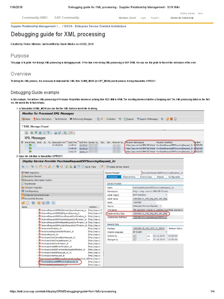Debugging Guide For XML Processing: Purpose | PDF | Debugging | Wiki