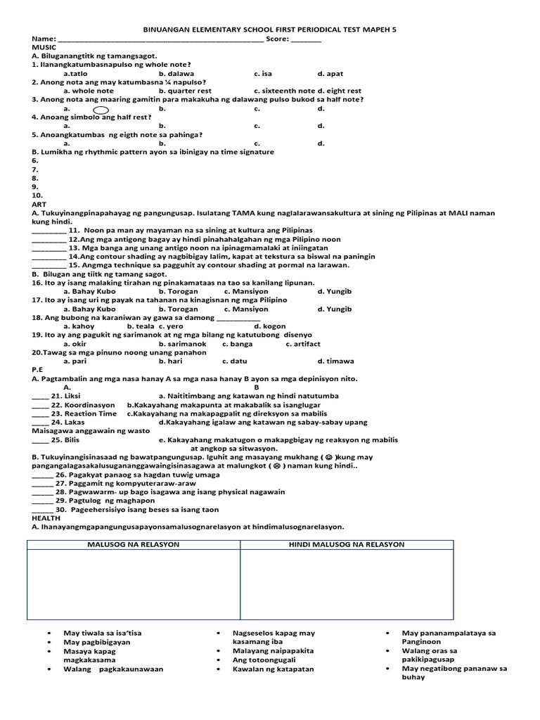 First Periodical Test Complete | PDF