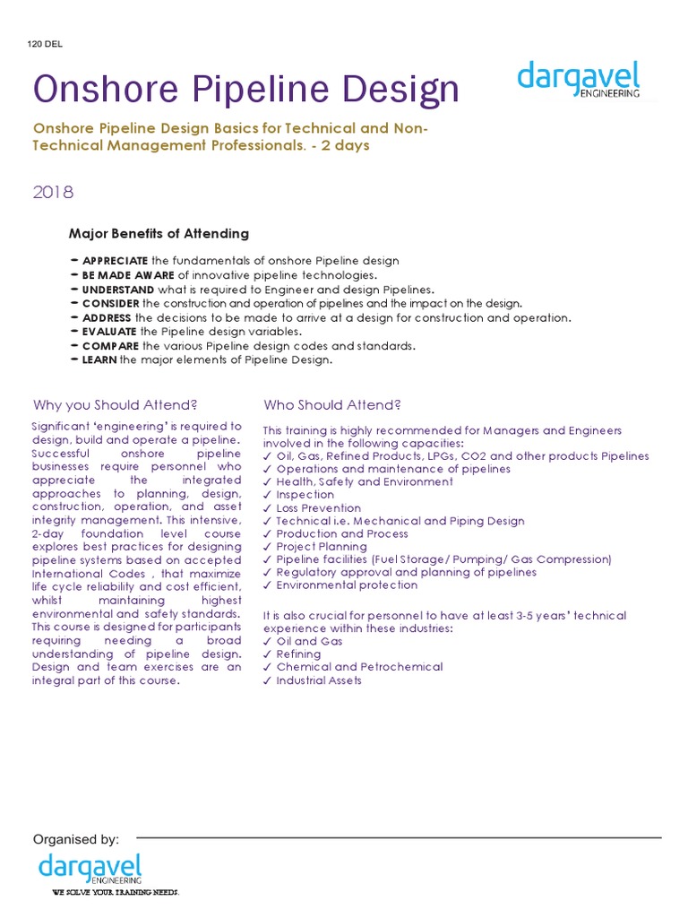 Onshore Pipeline Design Training Course | PDF | Pipeline Transport ...
