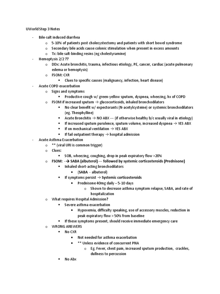 Step 3 Notes | PDF | Bronchitis | Asthma