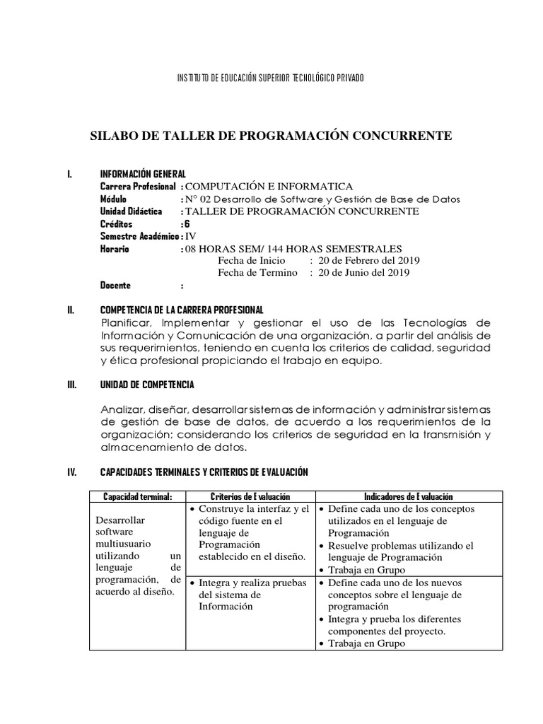 Programacion Concurrente | PDF | Lenguaje de programación | Programación de computadoras