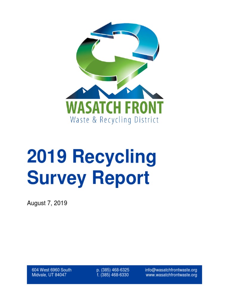 2019 WFWRD Recycling Survey Report | PDF | Recycling | Landfill