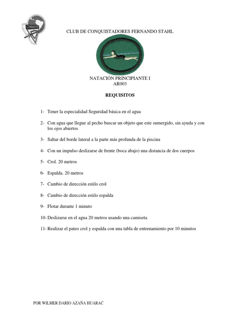 Rutina de Natación para Principiantes | PDF | Natación (deporte) | Nadando